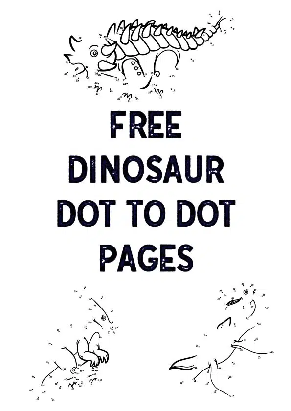 10 free printable dinosaur dot to dot pages - ESL Vault - Worksheets ...