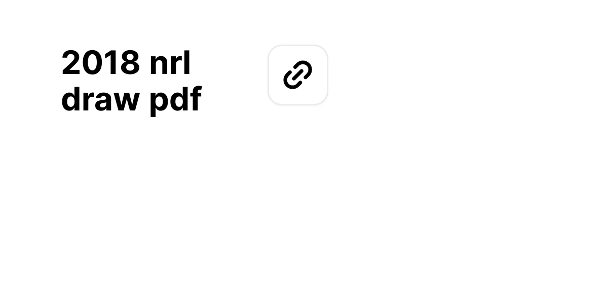 2018 nrl draw pdf - Worksheets Library