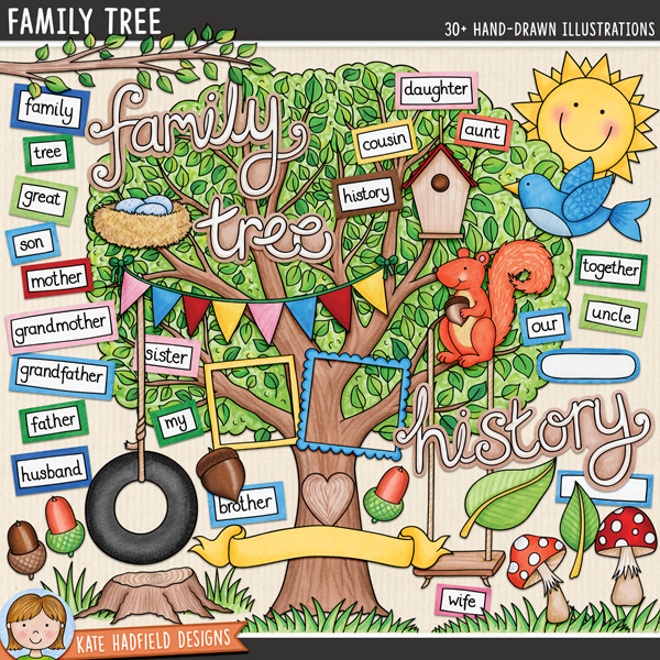Family Tree digital scrapbook kit - Worksheets Library