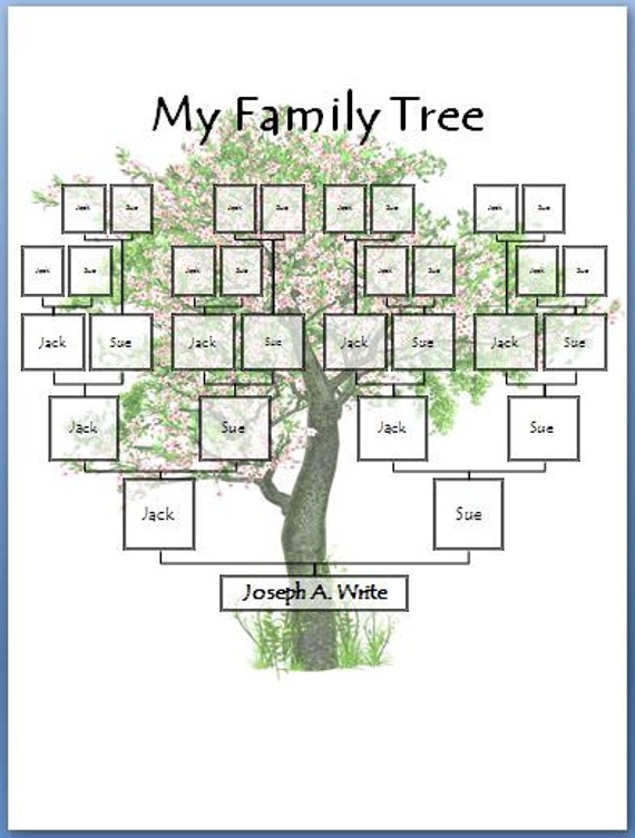 Family Tree Digital Download Template Great in Scrapbooking or ...