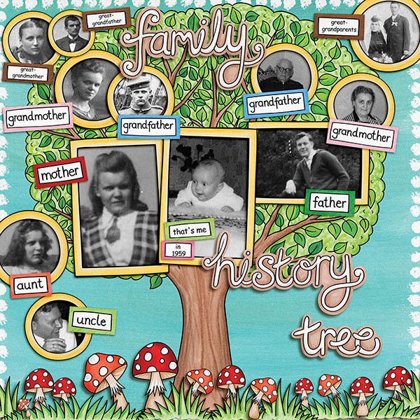 Family Tree digital scrapbook kit - Worksheets Library