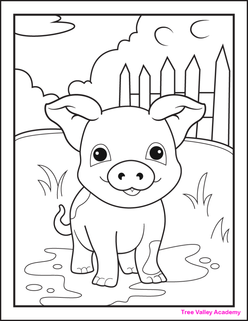 8 Farm Animal Coloring Pages - Tree Valley Academy - Worksheets Library