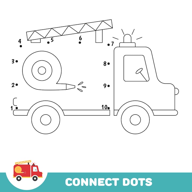 Free printable fire truck dot to dot, Download Free printable fire ...