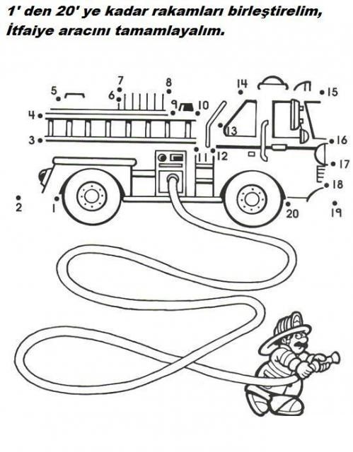 Free printable fire truck dot to dot, Download Free printable fire ...