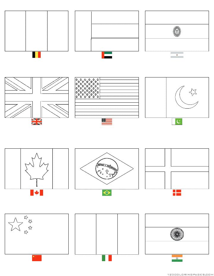 Country flags Coloring Pages | Flag coloring pages, Flag printable ...