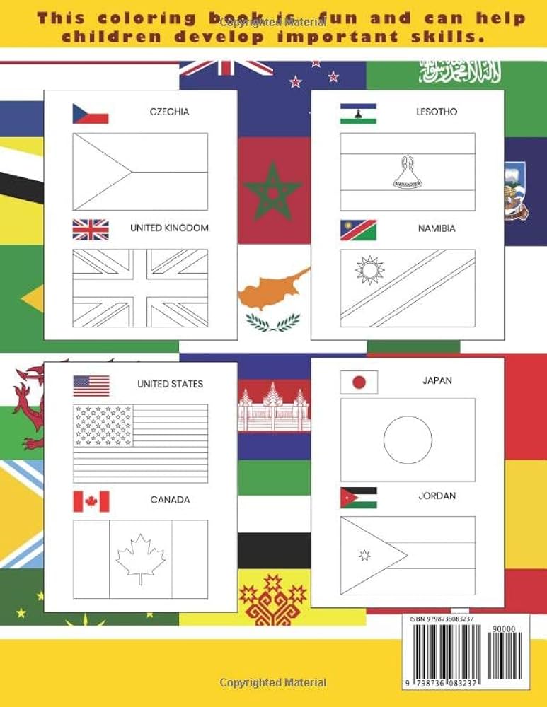 World Flags Coloring Book For Kids: All World Countries Flags Coloring ...