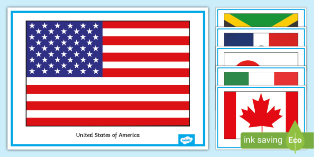 Flags of North America Display Pack - USA - Geography - Worksheets Library