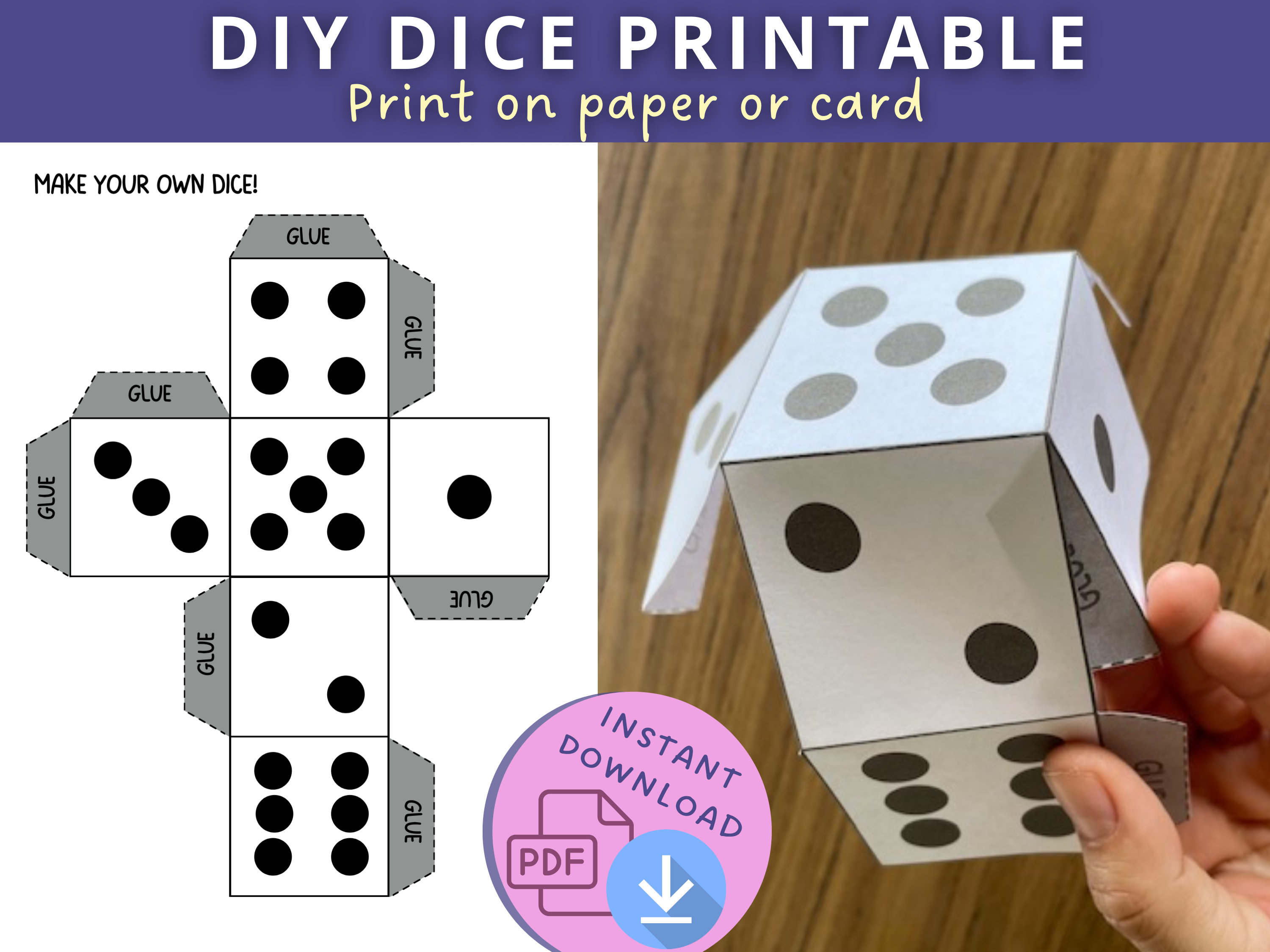 Free printable folding dice, Download Free printable folding dice png images, Free Worksheets on ...