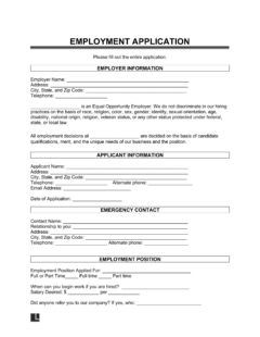 Free Job Application Form | PDF & Word - Worksheets Library