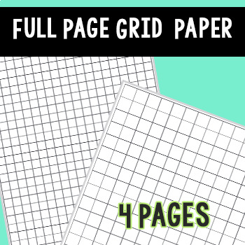 Graph Paper Printable - Full Page Grid by LailaBee | TPT - Worksheets ...
