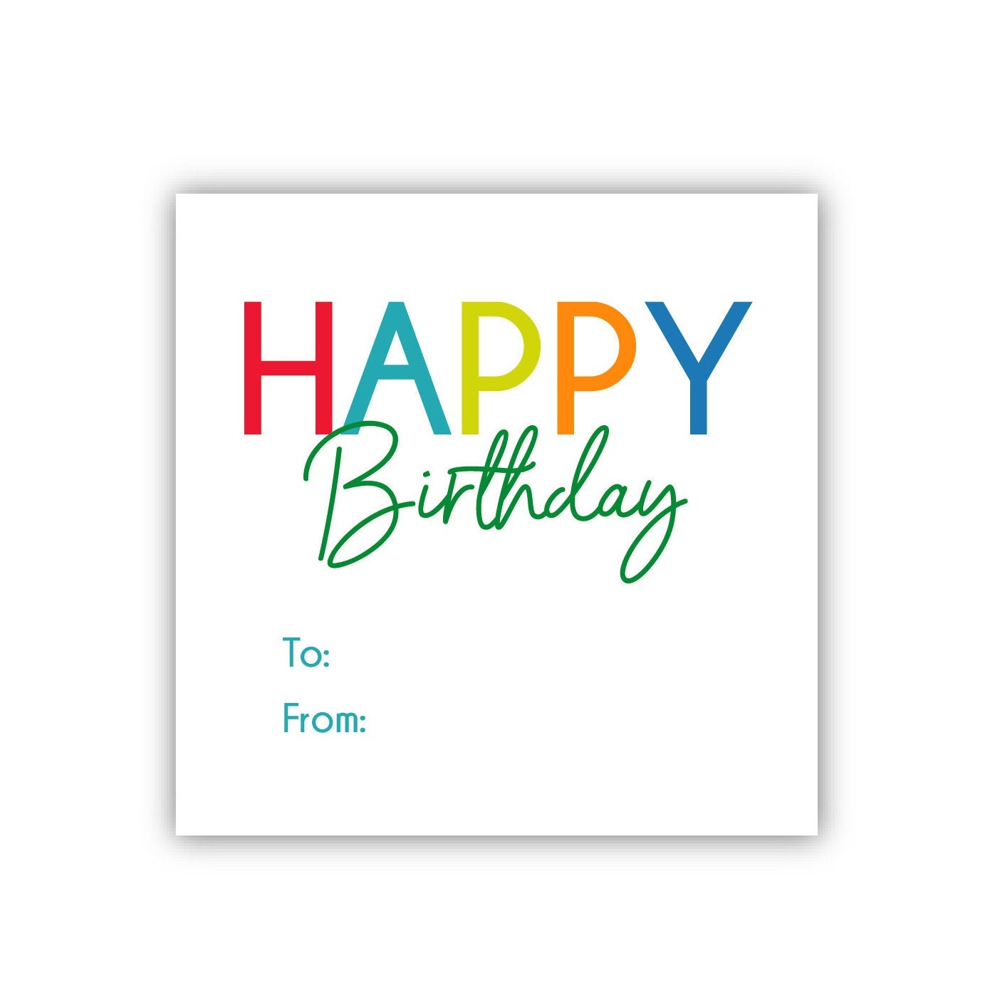 Printable Birthday Gift Tag Happy Birthday Gift Card Instant Printable Birthday Gift Tag Happy Birthday Gift Card Instant