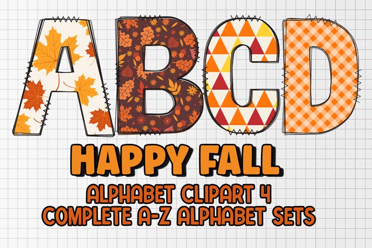 Fall Leaves Alphabet Letters & Numbers Clip Art Fall Banner ...