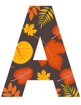 Letter and Number Designs - Fall Leaf Theme - Printable or Digital ...