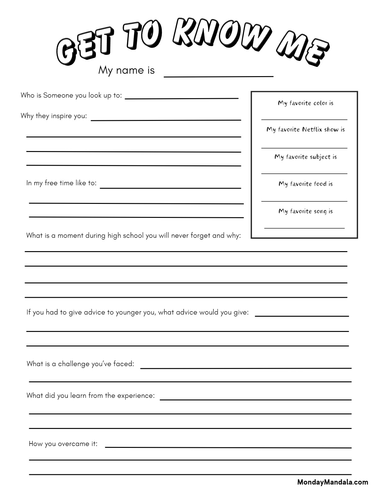 All About Me Printable Worksheets 50 FREE Printables Printabulls All About Me Printable Worksheets 50 FREE Printables Printabulls