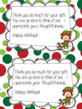 Free printable holiday thank you notes for teachers, Download Free ...