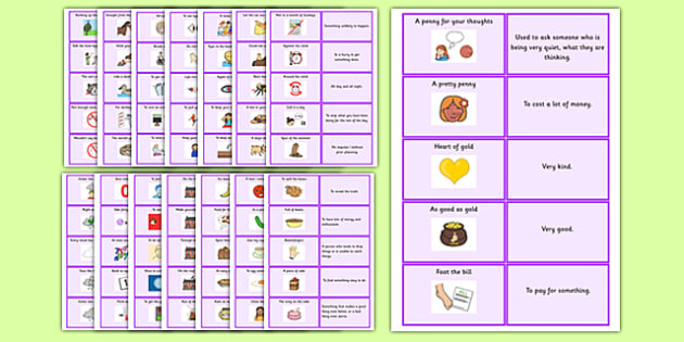Idioms Matching Cards Pack (teacher made) - Twinkl - Worksheets Library