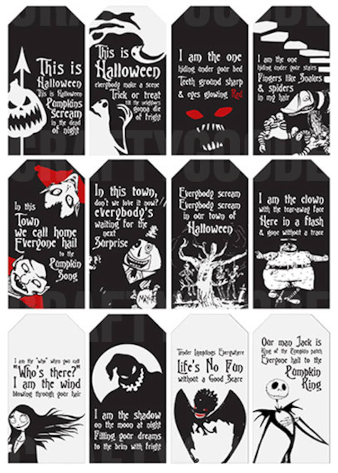 This is Halloween the Nightmare Before Christmas Gift Tags Printable ...