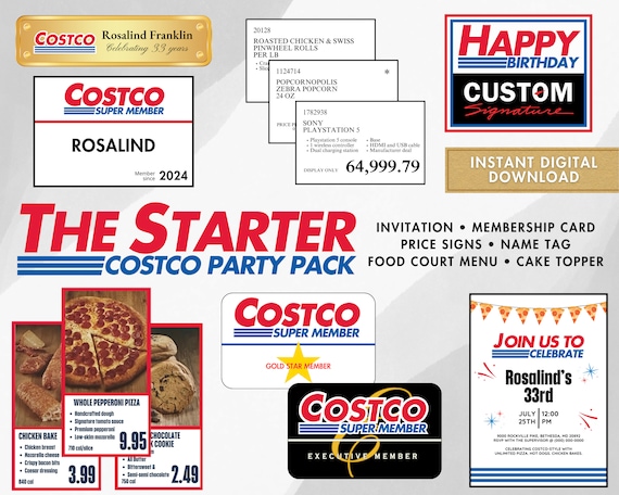 Costco Party Pack Starter Customizable Price Signs, Invitation ... - Worksheets Library