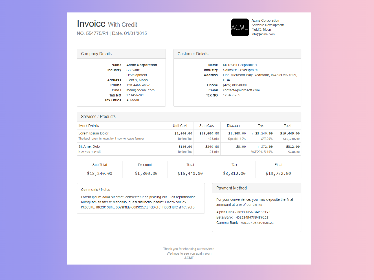 Free printable invoice html template, Download Free printable invoice html template png images ...