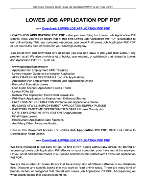 Fillable Online jansbooks LOWES JOB APPLICATION PDF PDF ... - Worksheets Library