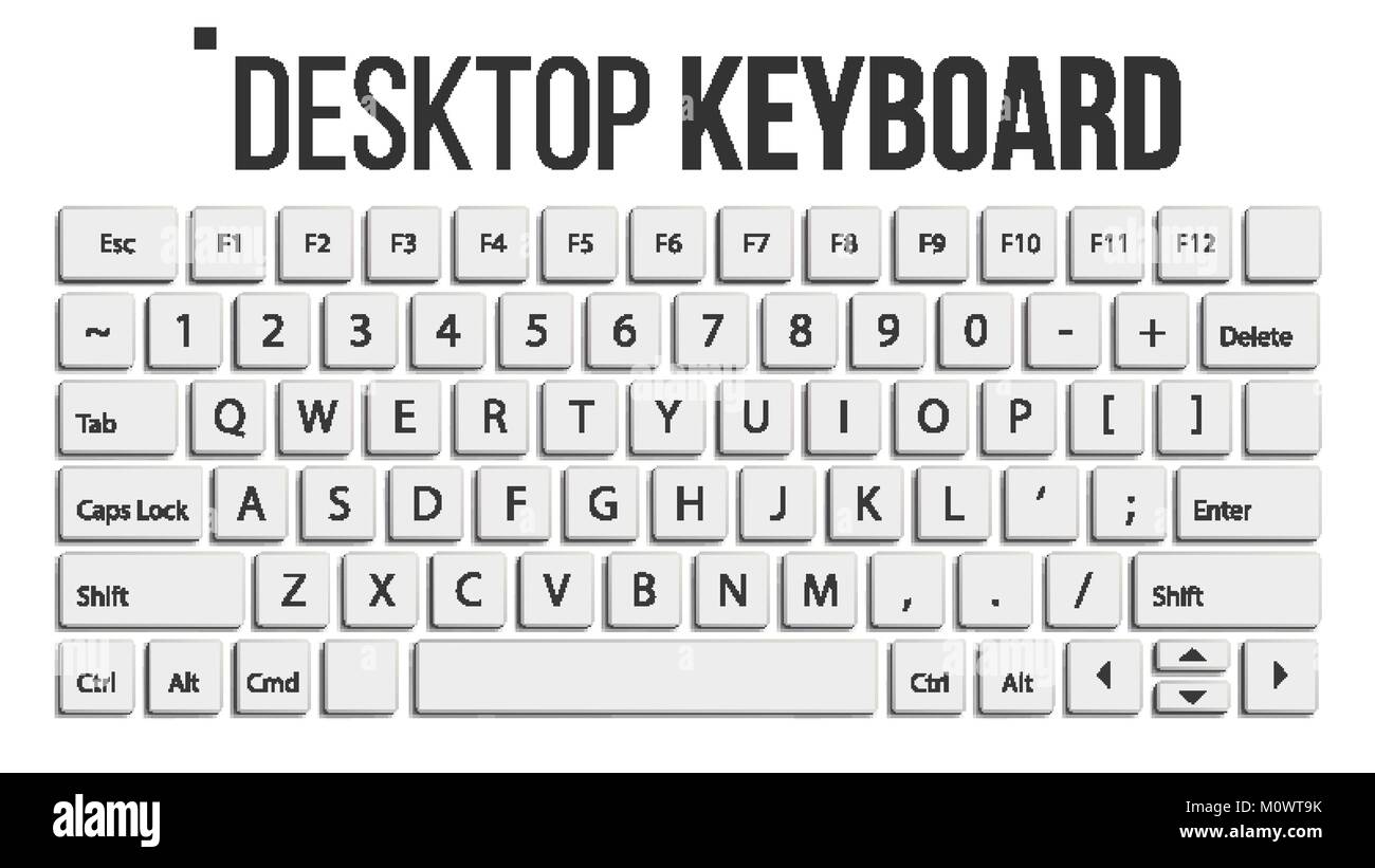 Keyboard Isolated Vector. Layout Template. Classic Keyboard. White ...
