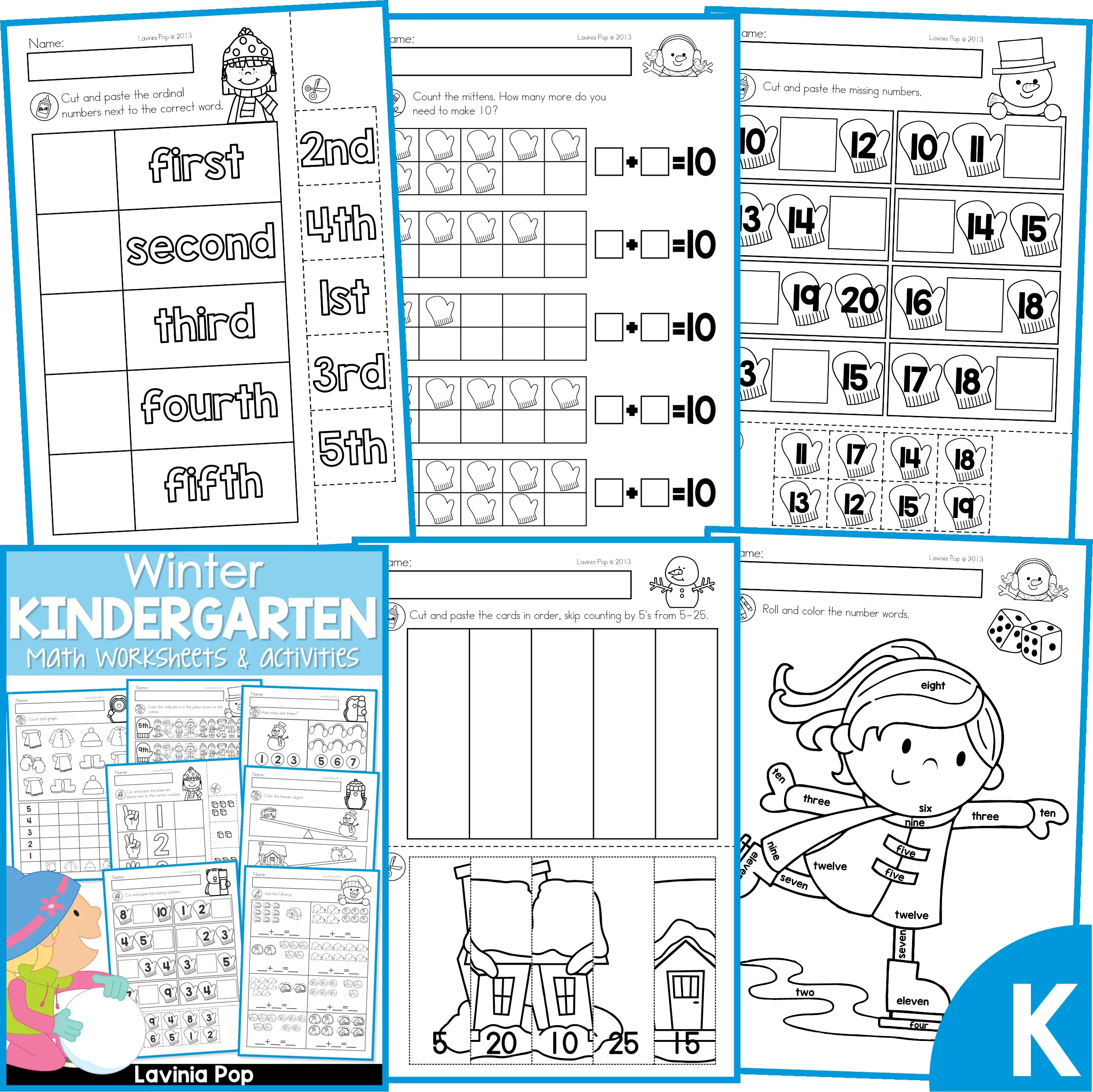 Winter Kindergarten Math Worksheets and Activities No Prep - Worksheets ...
