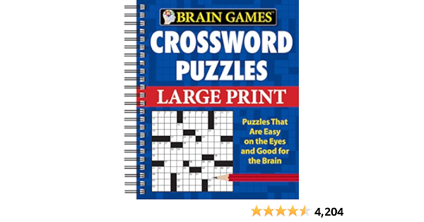 Brain Games - Crossword Puzzles - Large Print (Blue): Publications ... - Worksheets Library