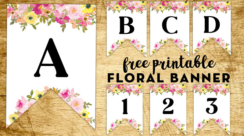 Free Printable Floral Alphabet Banner Letters - Lovely Planner ...