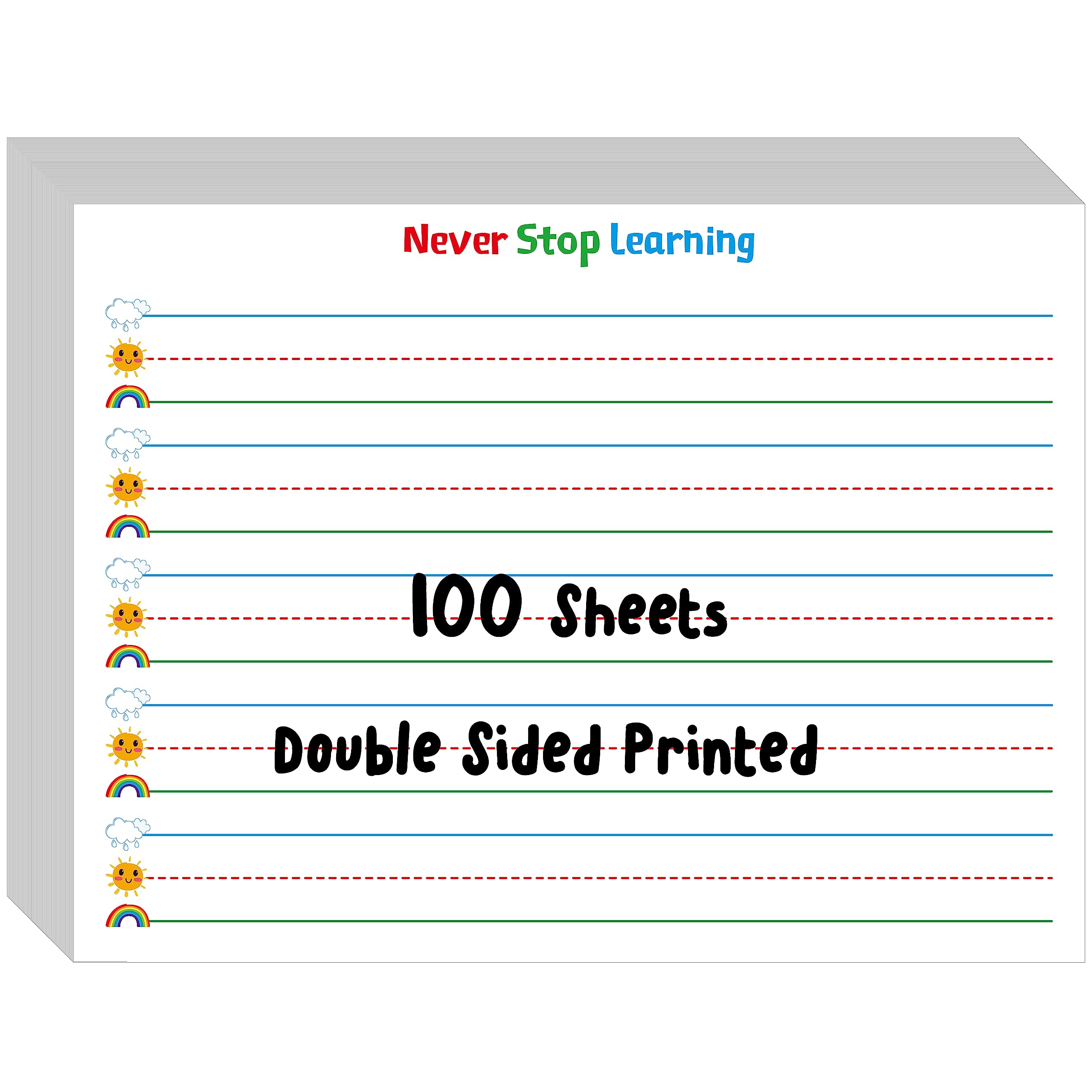 Amazon.com : 100 Sheets Ruled Writing Paper, Double-Sided Printing ... - Worksheets Library