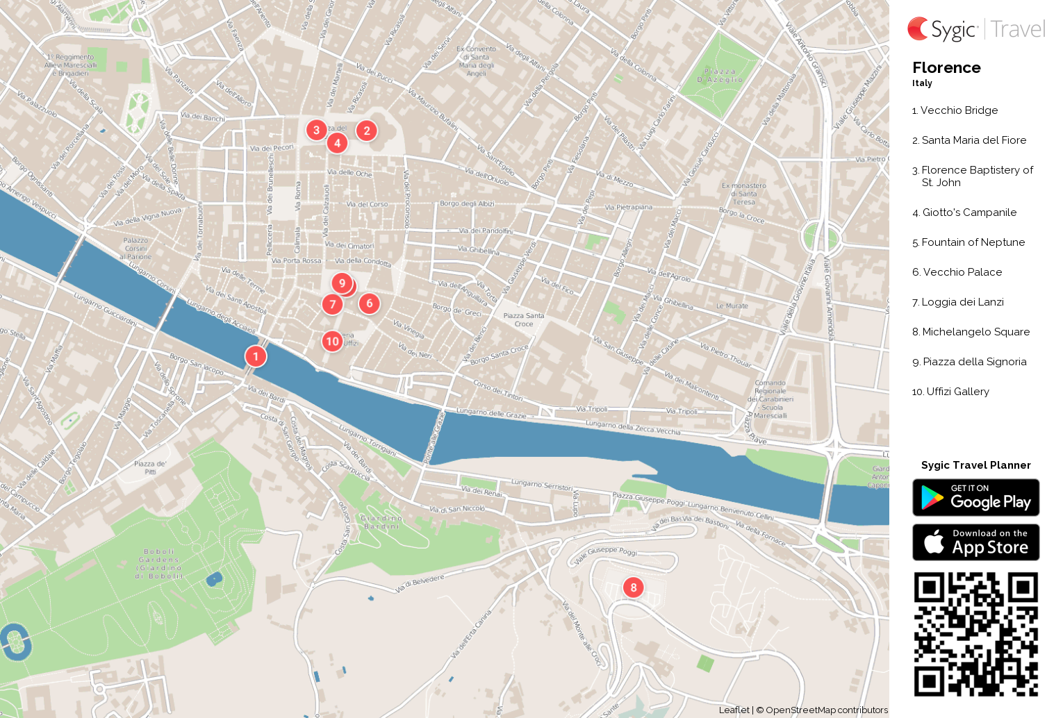Florence Printable Tourist Map | Sygic Travel - Worksheets Library