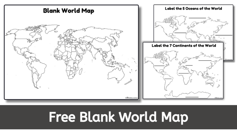 Free printable map of the world without names, Download Free printable ...