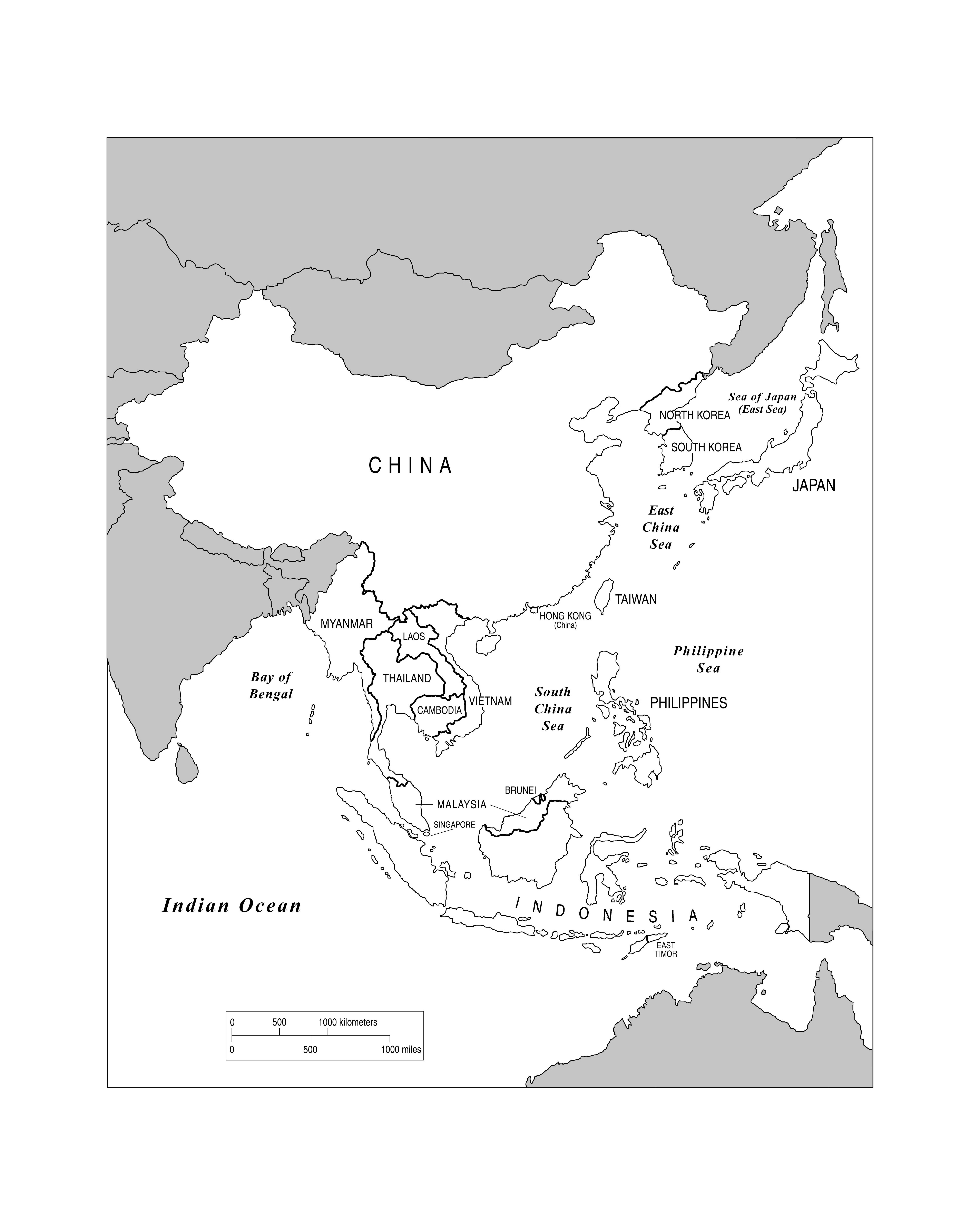 Asia Map Worksheet