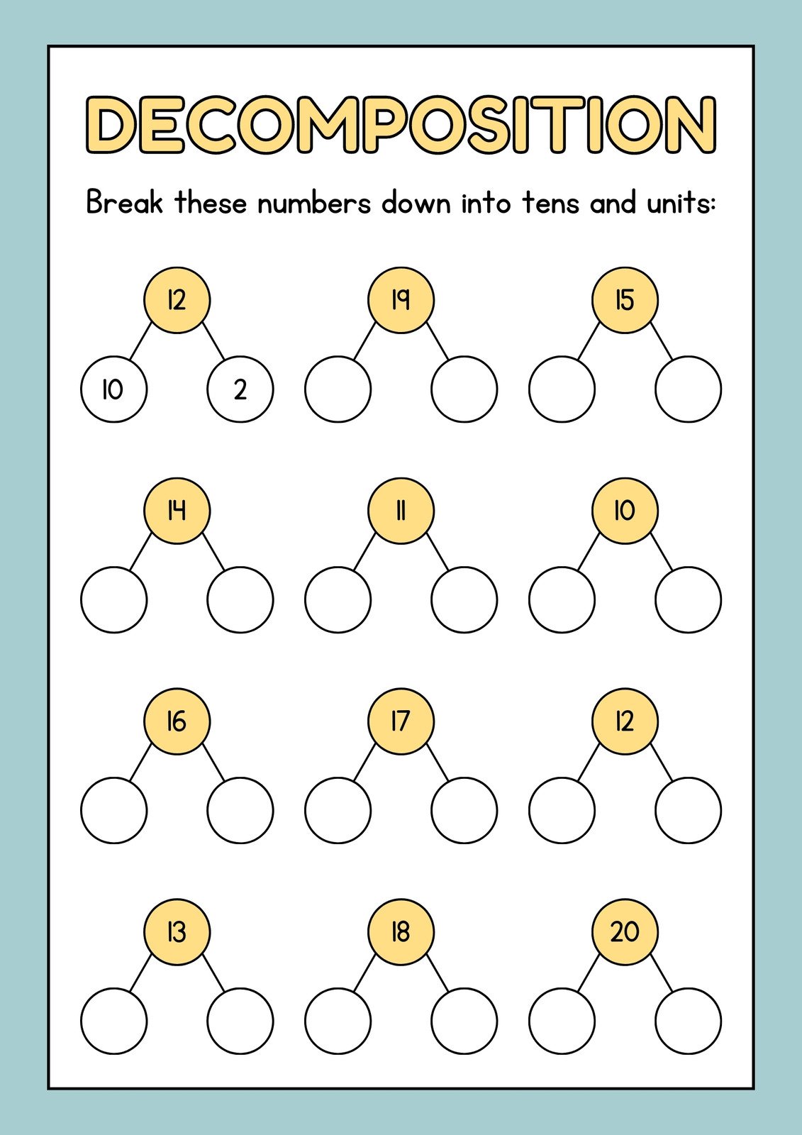 Free printable math worksheet grade 1, Download Free printable math ...