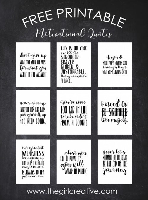 Free printable motivational exercise quotes, Download Free printable ...