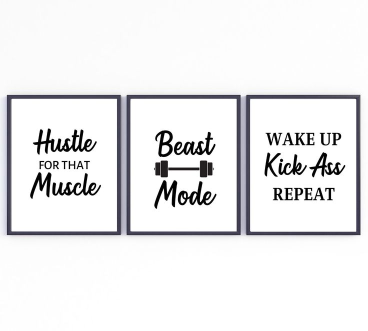 6 Piece Set Gym Motivational Wall Decor, Fitness Printable Poster ...