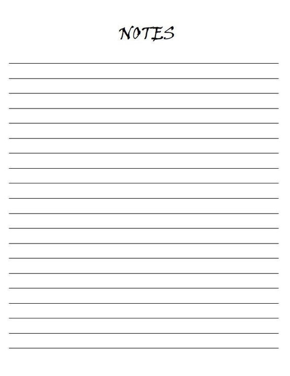 Lined Wide Ruled Note Paper, Printable Notes Page, Printable Notes ...