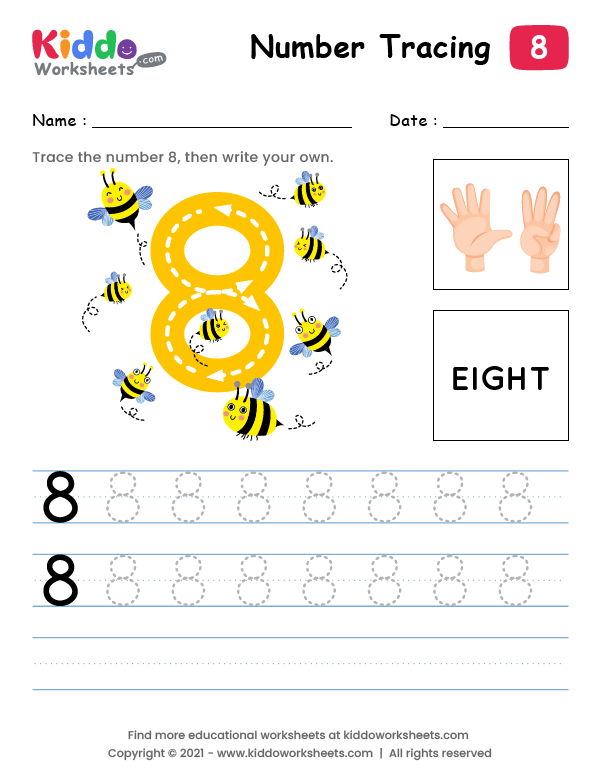 Free Number 8 Worksheet - Worksheets Library