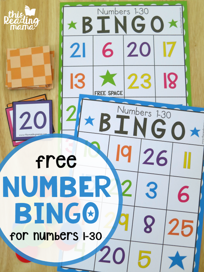FREE Number BINGO for Numbers 1-30 - This Reading Mama - Worksheets Library