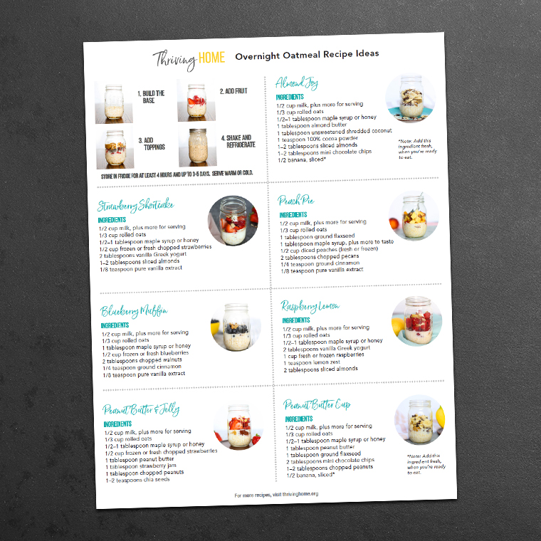 Overnight Oats - Thriving Home - Worksheets Library