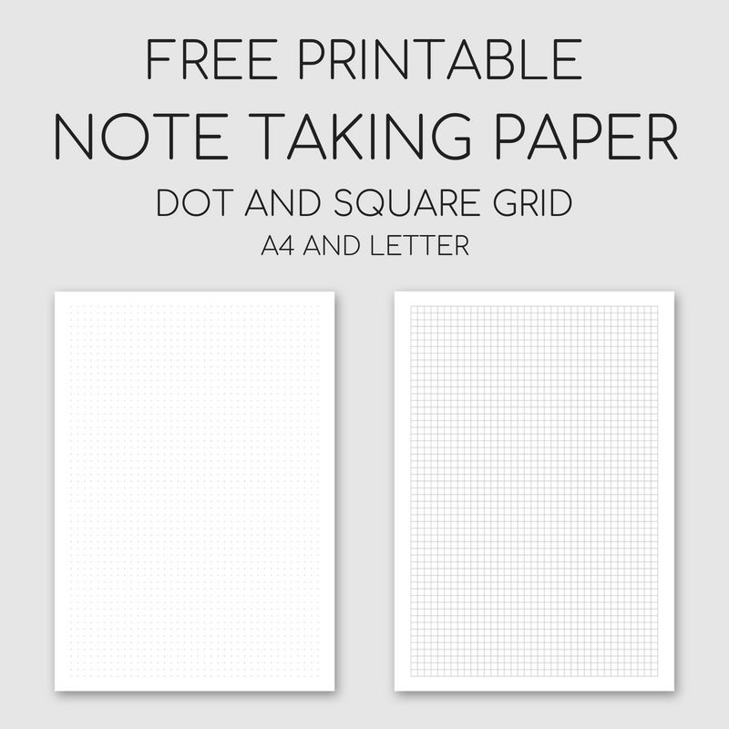 Printable Note Taking Paper - Dot And Square Grid - Worksheets Library