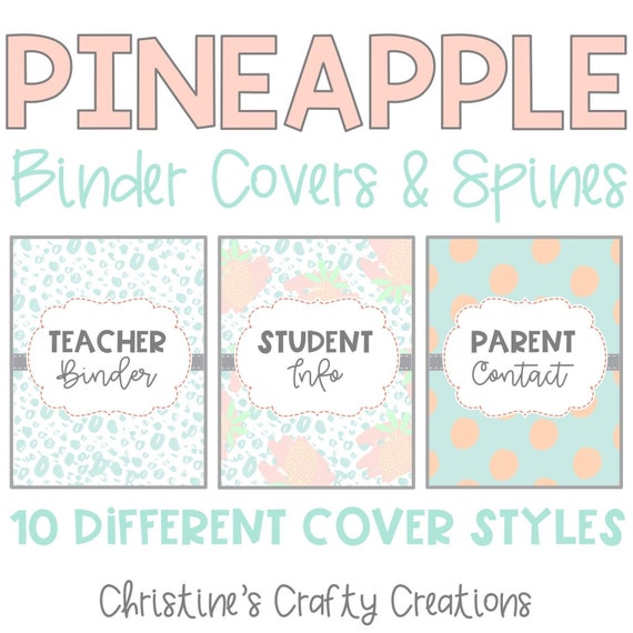 Pineapple Binder Covers and Spines L Editable - Worksheets Library