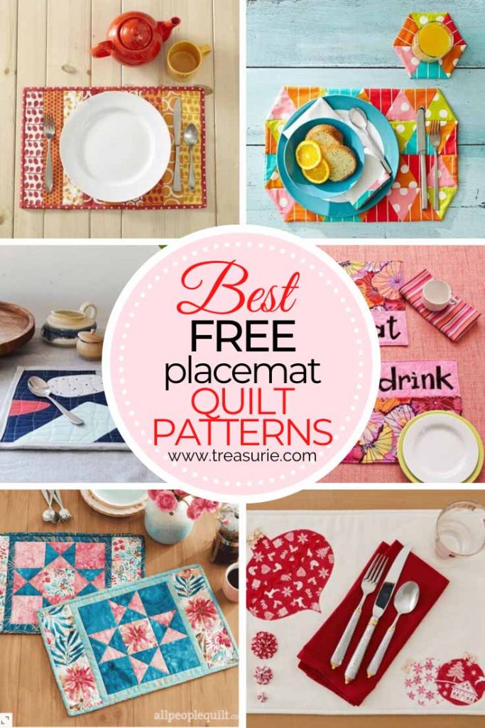 27 Free Quilted Placemat Patterns to Sew | TREASURIE - Worksheets Library
