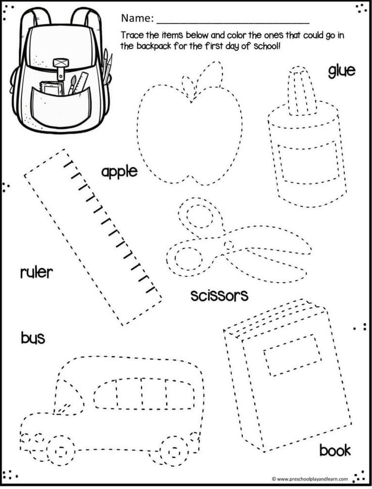 FREE Printable Back to School Pre-K Worksheets - Worksheets Library