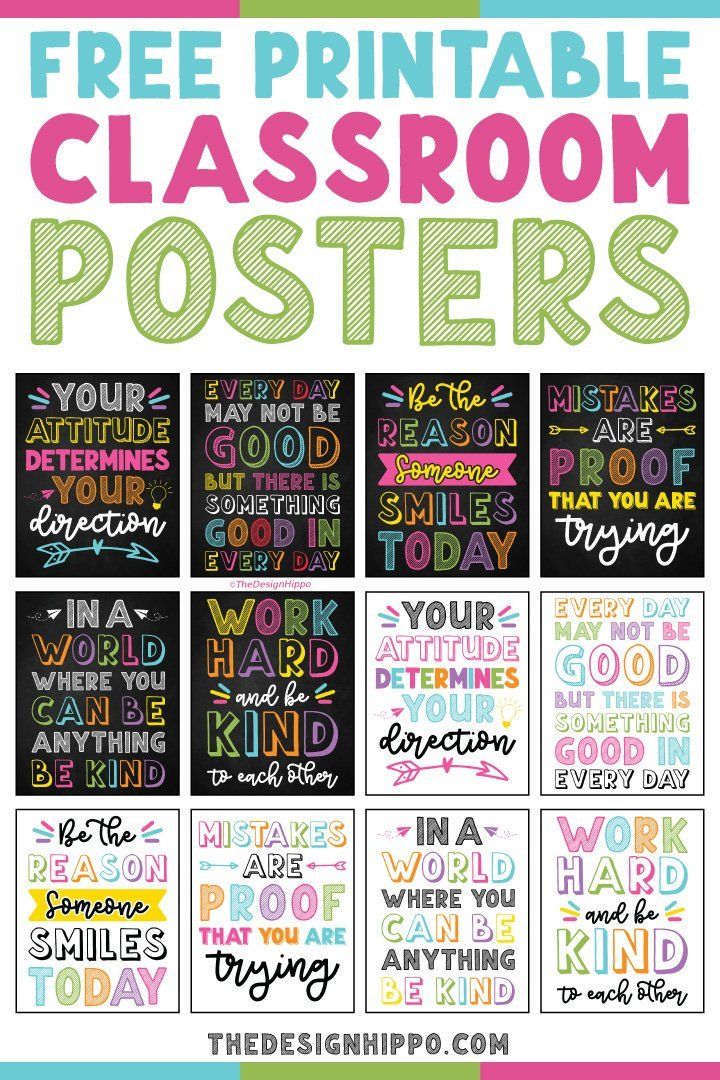 Free Printable Classroom Posters with Motivational Quotes - Worksheets ...