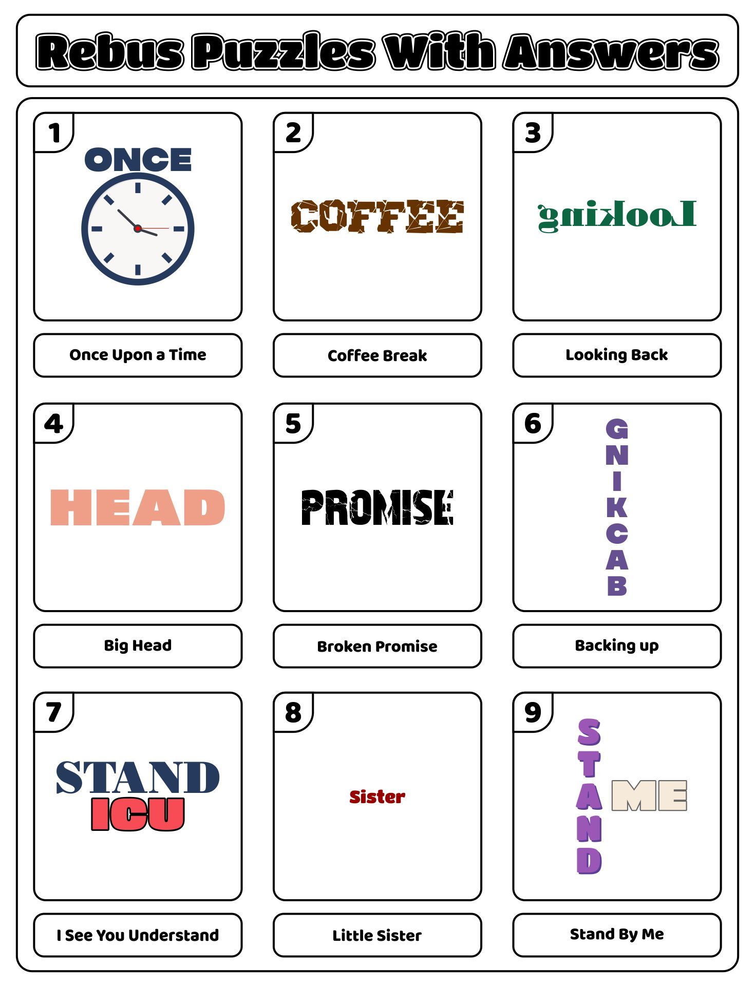Free printable rebus puzzle brain teasers, Download Free printable ...