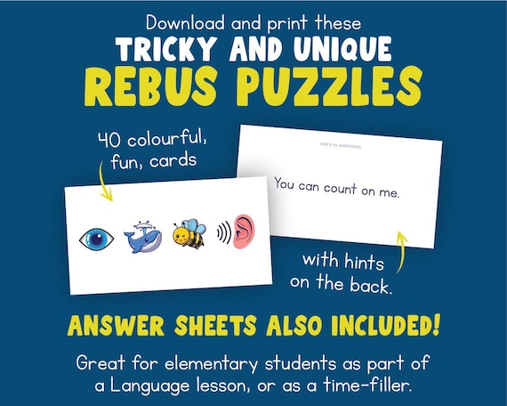 Rebus Puzzles Tricky Brain Teasers Hard Word Game - Worksheets Library