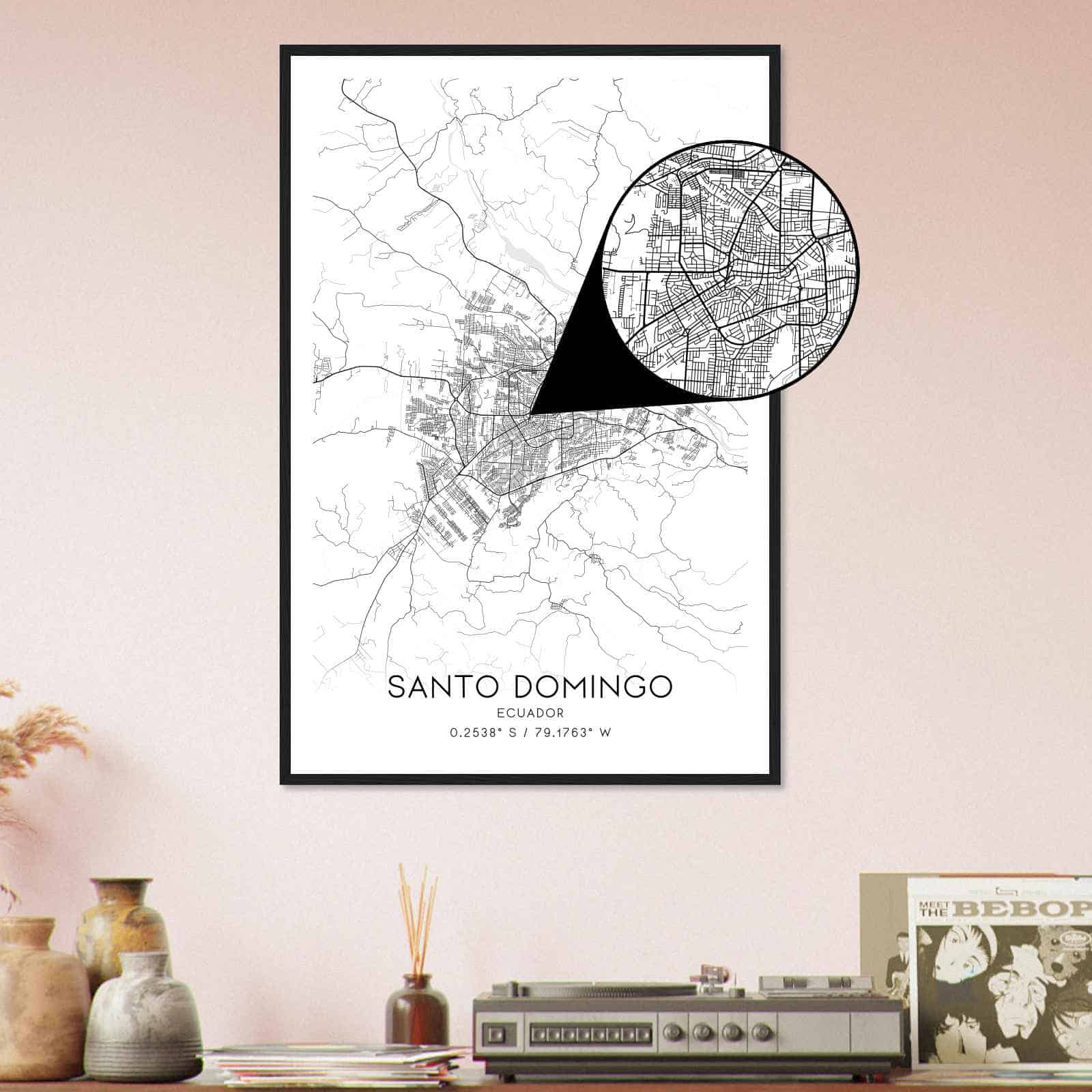 Santo Domingo Ecuador Map Poster, Santo Domingo City Road Wall Art ...