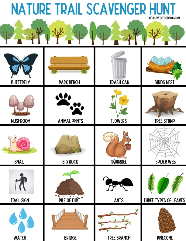 Outdoor Nature Scavenger Hunt Printables + Ideas for Kids - Worksheets ...