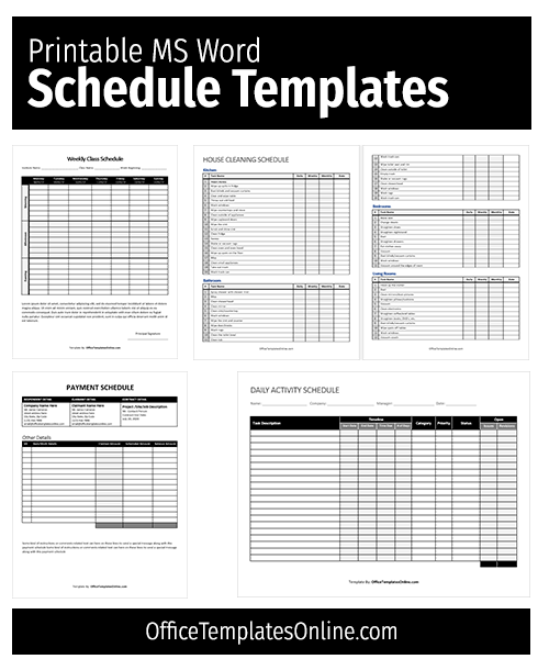 Free printable schedule word, Download Free printable schedule word png images, Free Worksheets ...