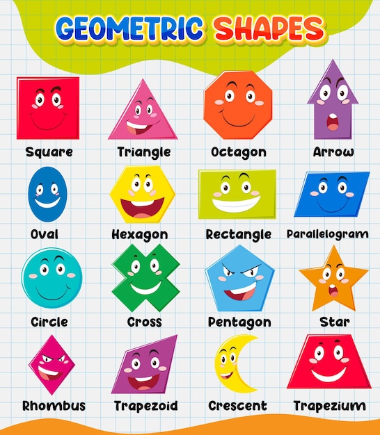Geometric Shapes Clipart Images - Free Download on Freepik - Worksheets ...